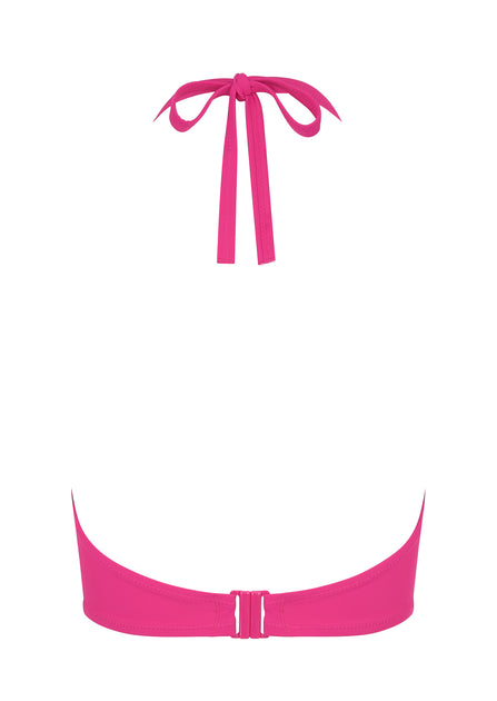 Fuller Bust Boudoir Beach Hot Pink Underwired Halter Bikini Top, D-GG ...