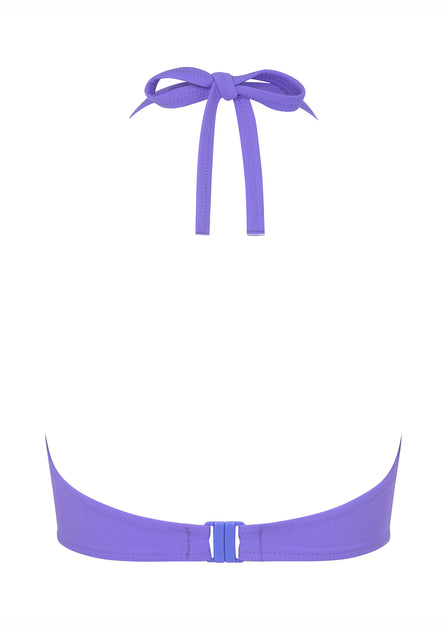 Fuller Bust Boudoir Beach Violet Underwired Halter Bikini Top, D-GG Cu ...